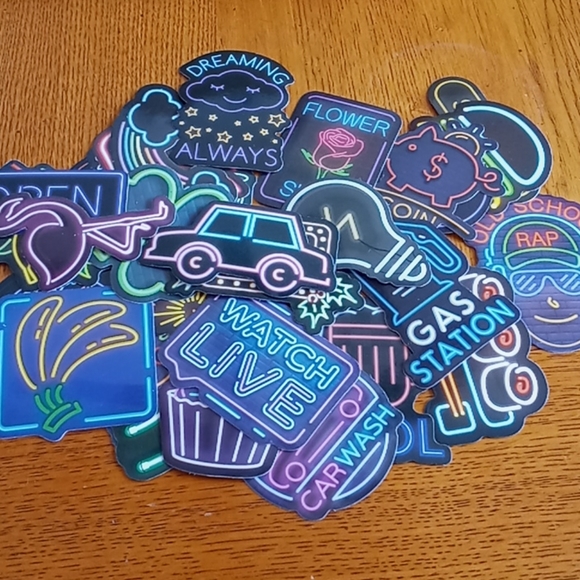 Other | 3 Piece Neon Look Stickers | Poshmark